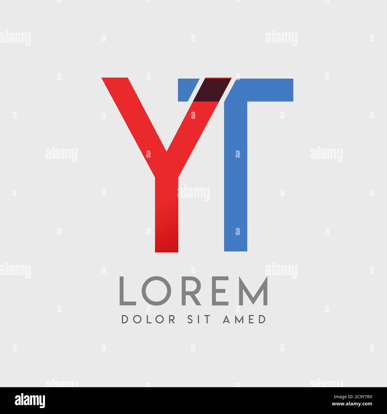 YT logo letters with blue and red gradation Stock Vector Image & Art ...