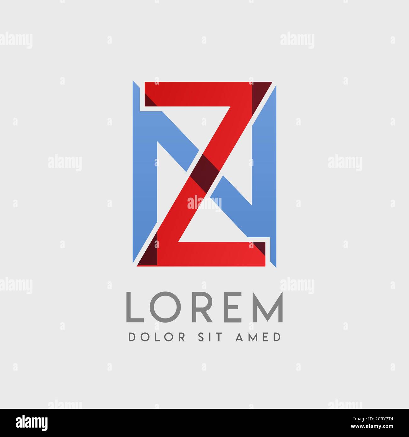 ZN logo letters with blue and red gradation Stock Vector Image & Art ...