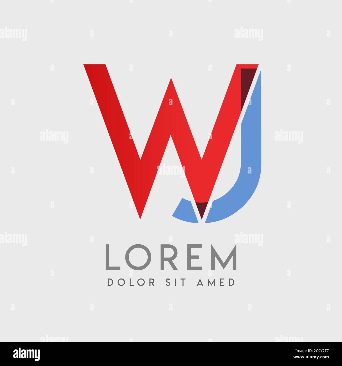 WJ logo letters with blue and red gradation Stock Vector Image & Art ...