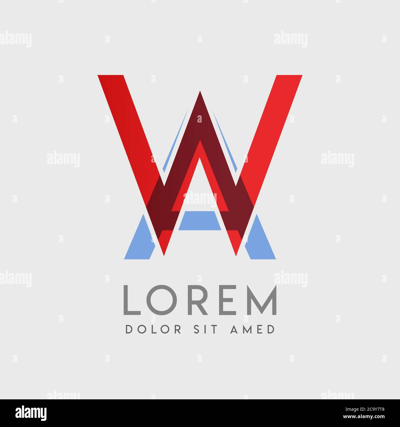 WA logo letters with blue and red gradation Stock Vector Image & Art ...