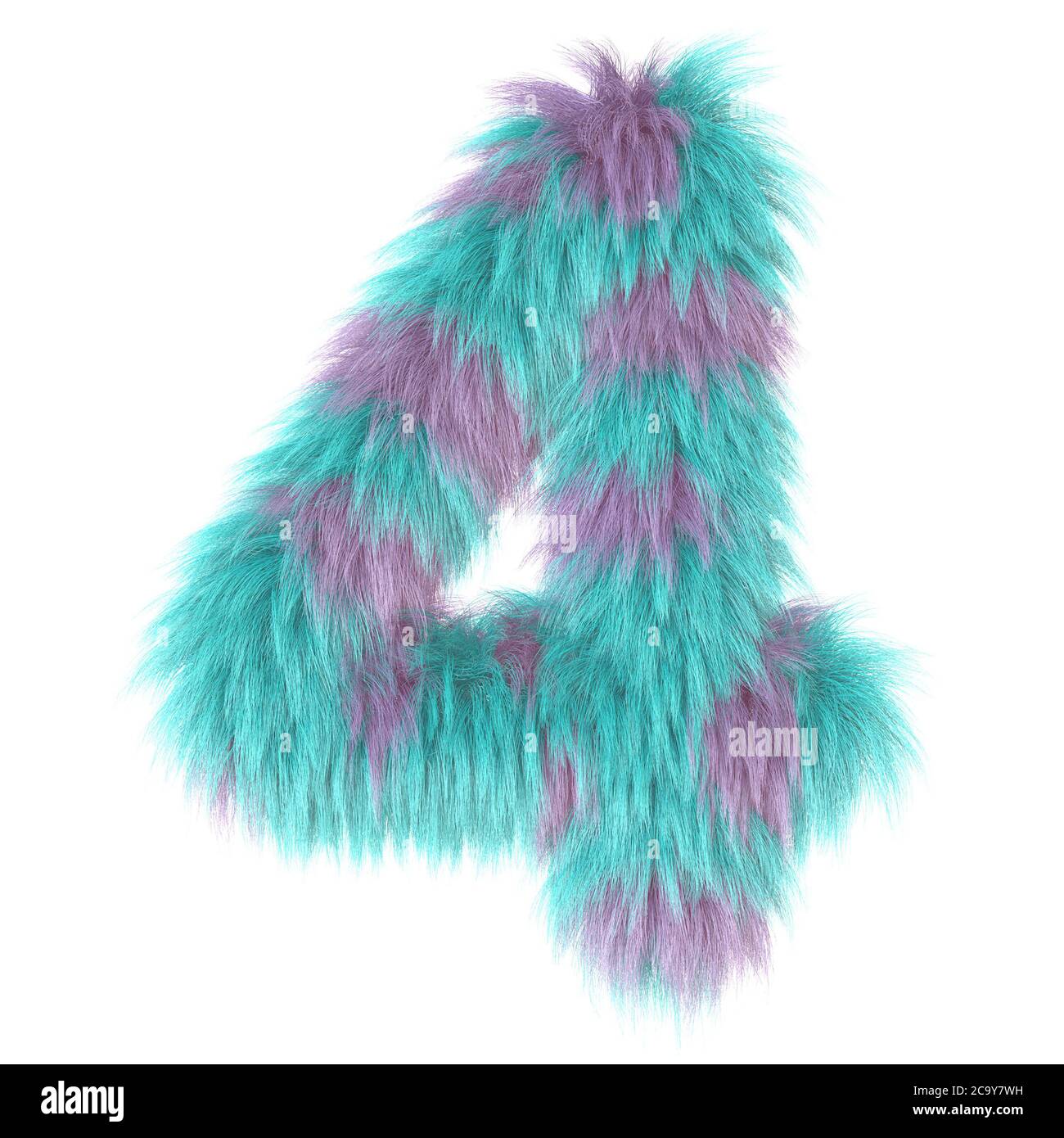 3d cartoon fun animal fur number 4 Stock Photo - Alamy