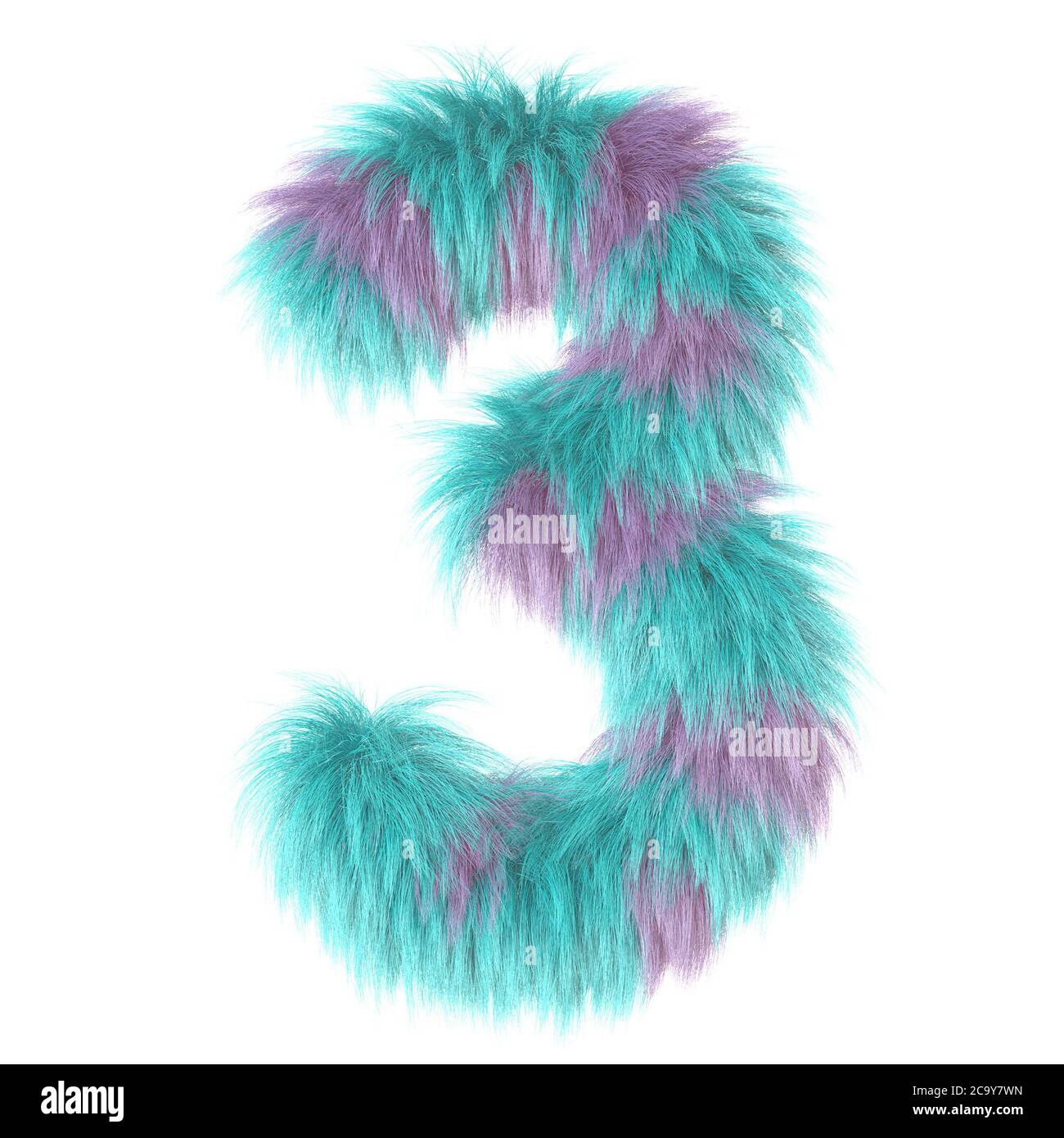 3d cartoon fun animal fur number 3 Stock Photo - Alamy