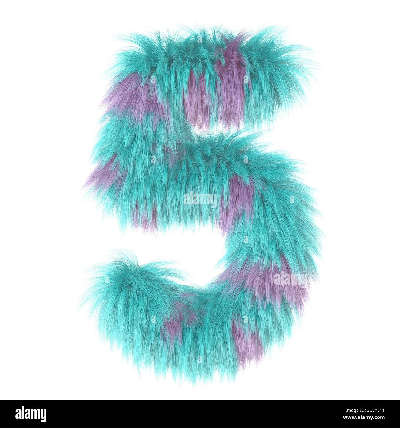 3d cartoon fun animal fur number 5 Stock Photo - Alamy