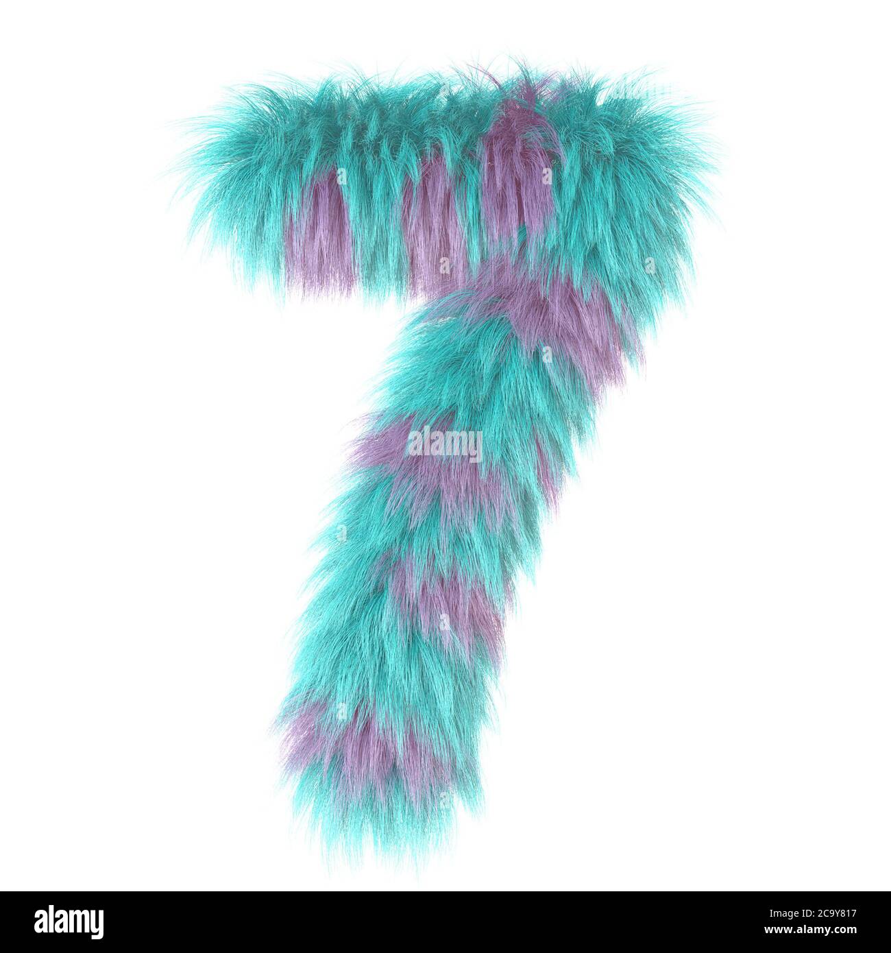 3d cartoon fun animal fur number 7 Stock Photo - Alamy