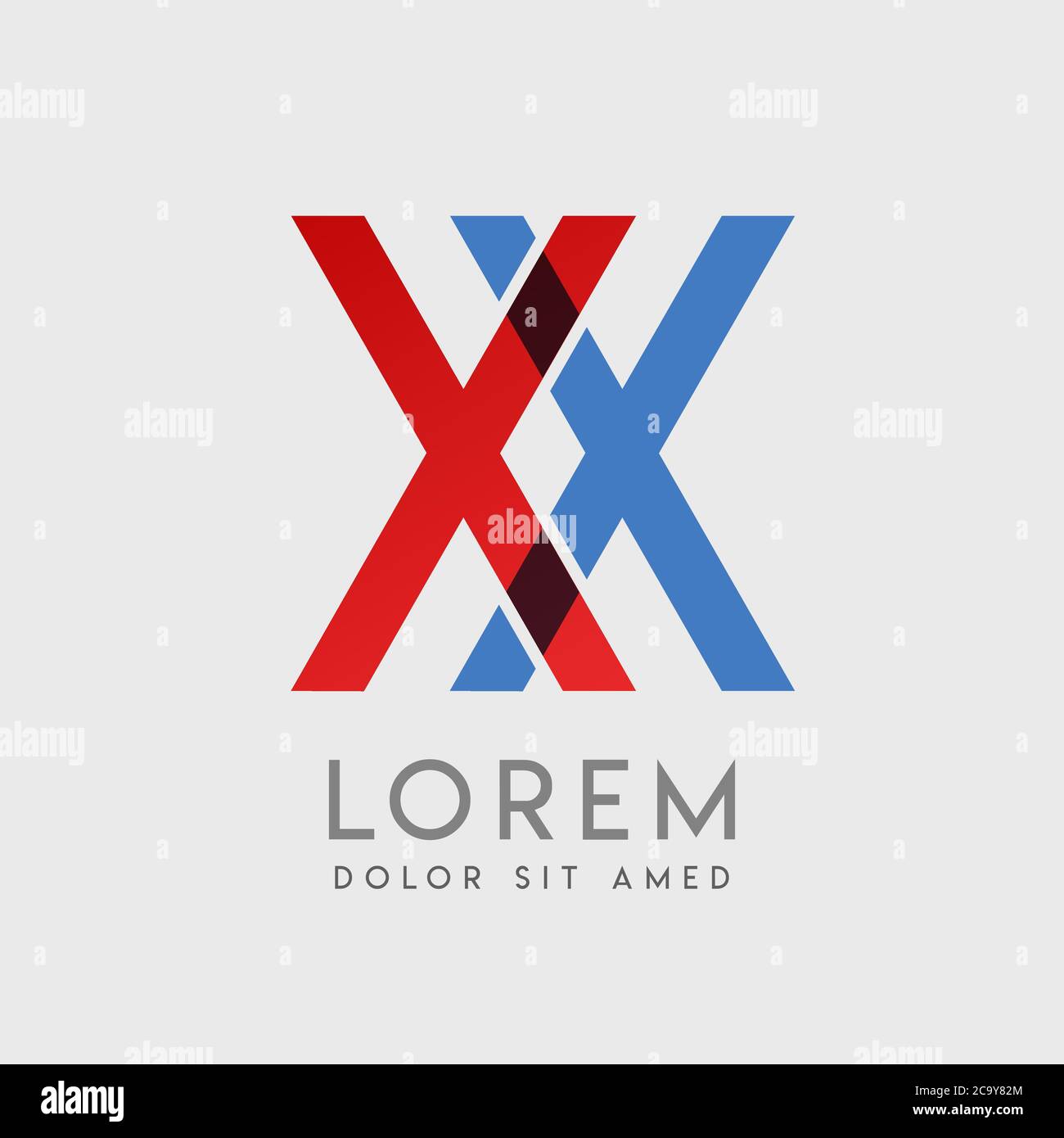 XX logo letters with blue and red gradation Stock Vector Image & Art ...