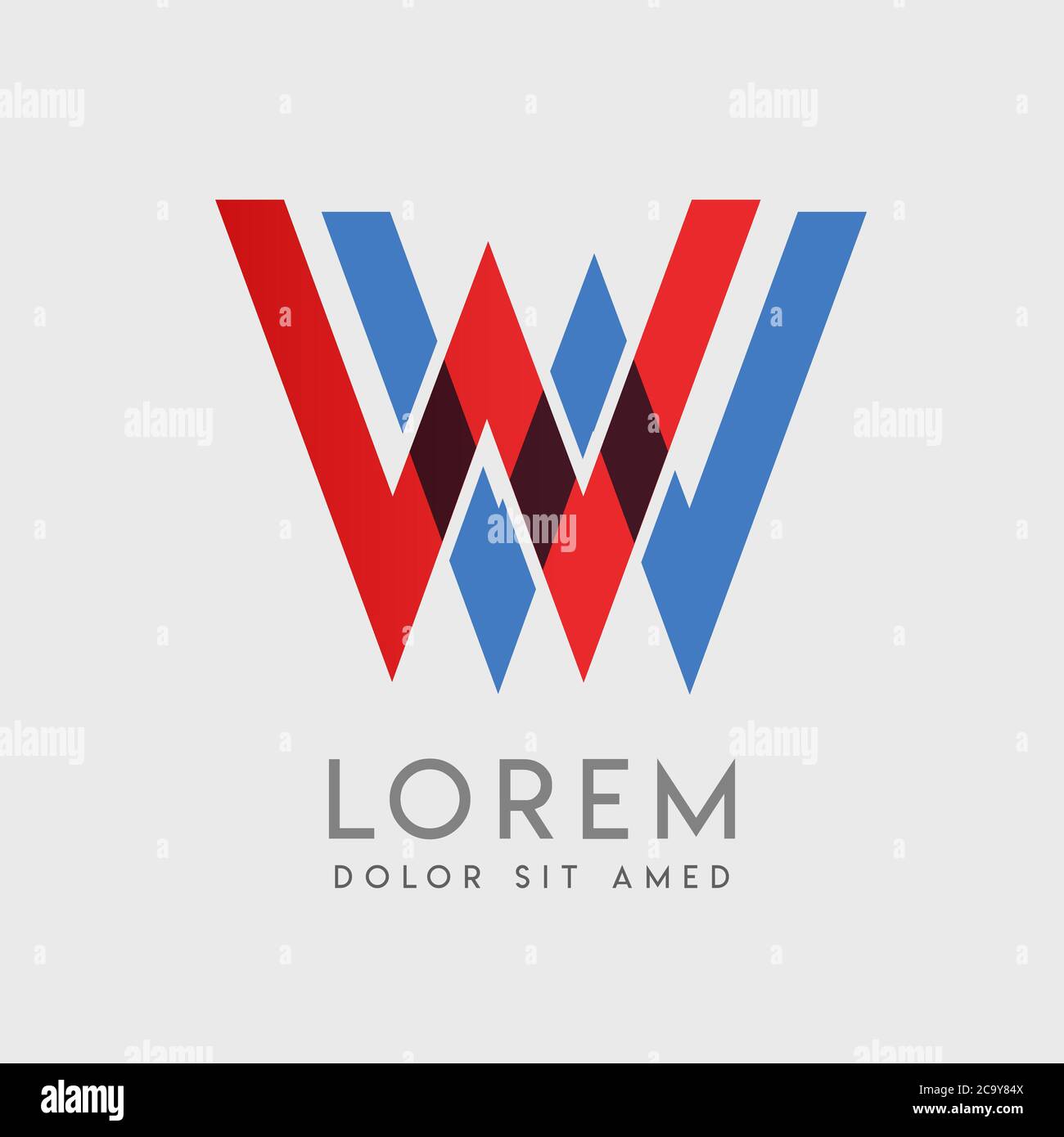 WW logo letters with blue and red gradation Stock Vector Image & Art ...