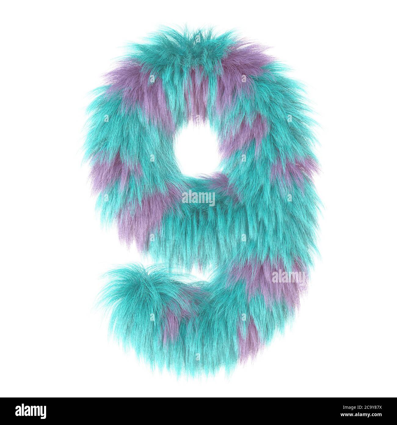 3d cartoon fun animal fur number 9 Stock Photo - Alamy
