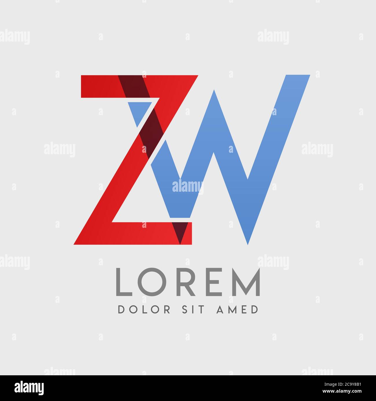 ZW logo letters with blue and red gradation Stock Vector Image & Art ...