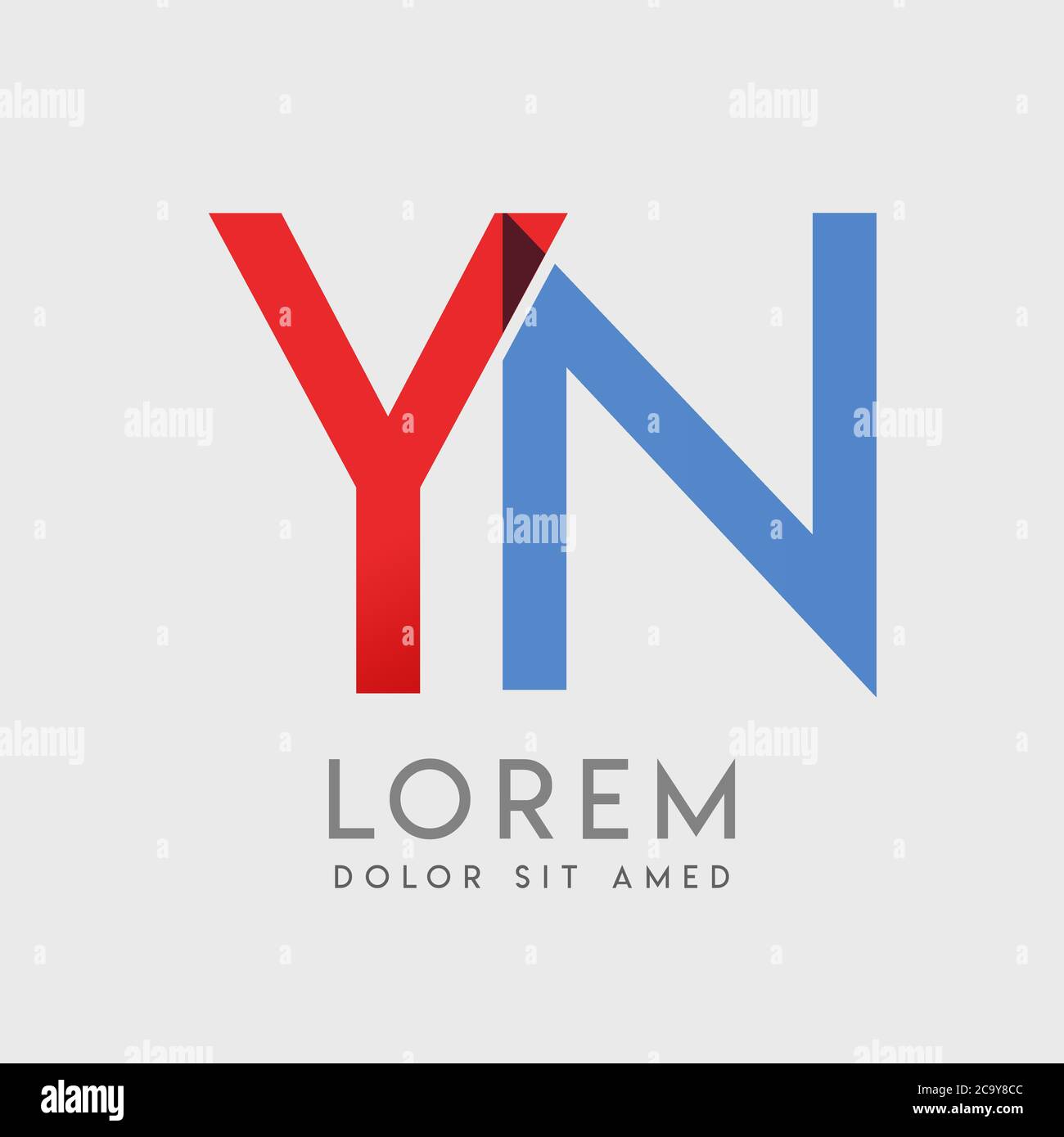 YN logo letters with blue and red gradation Stock Vector Image & Art ...