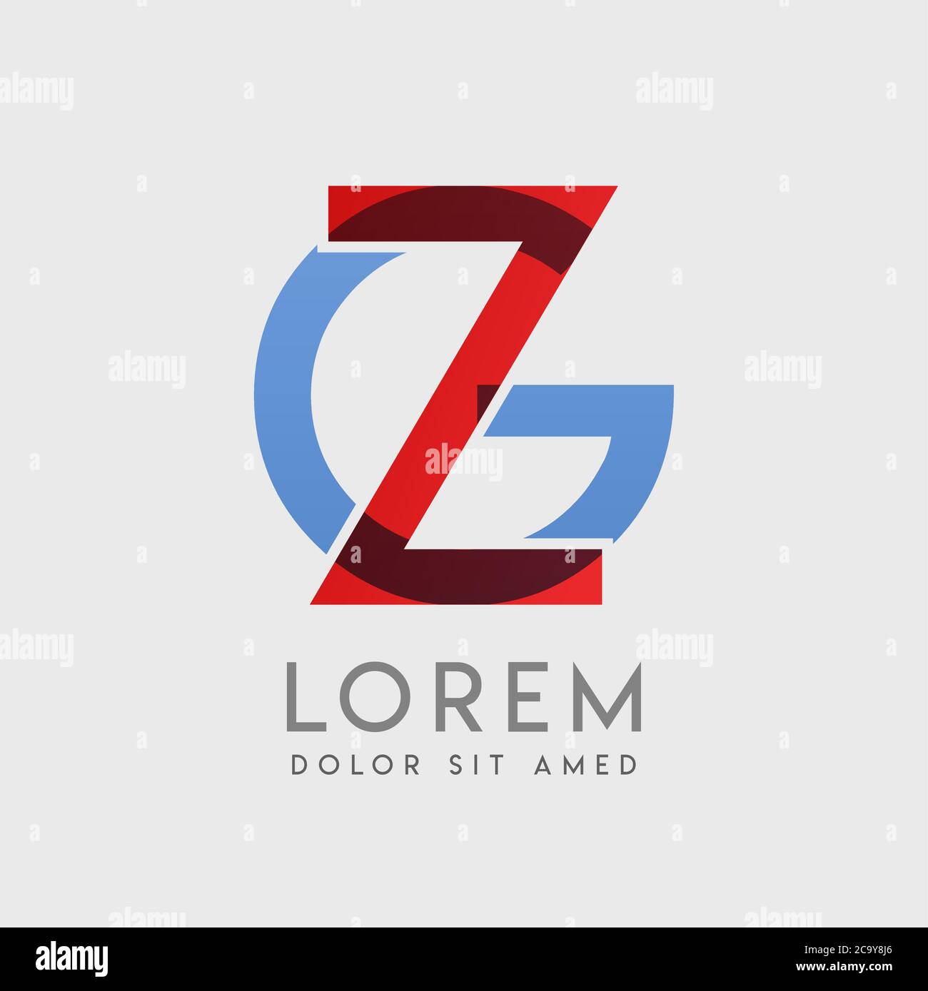 ZG logo letters with blue and red gradation Stock Vector Image & Art ...