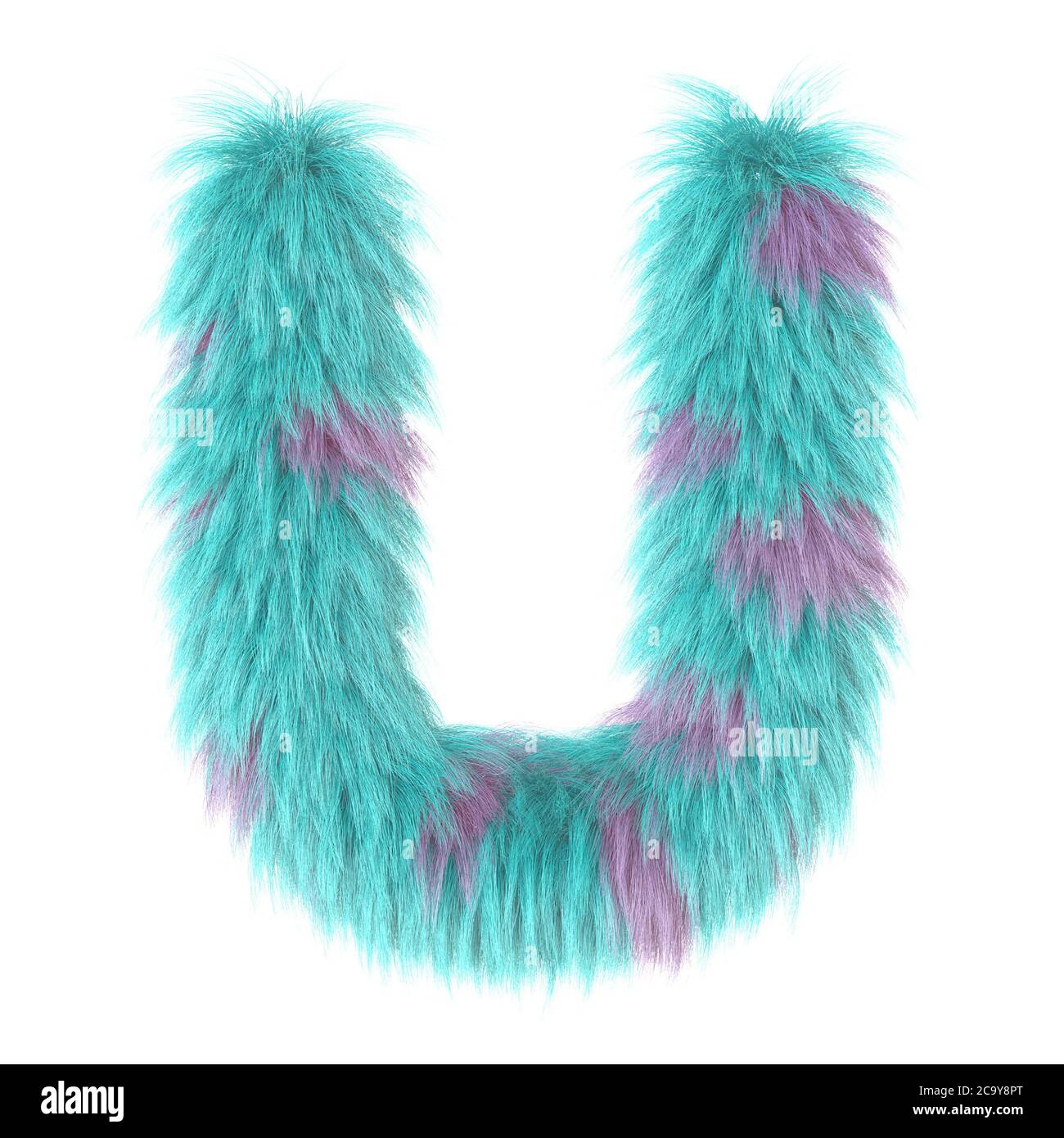 3d cartoon fun animal fur letter U Stock Photo - Alamy