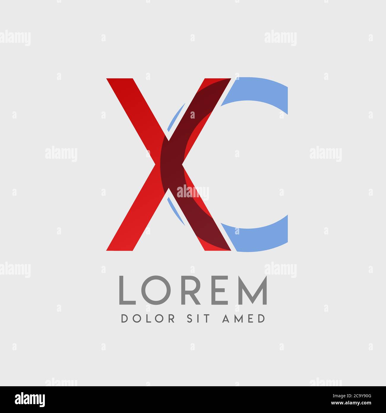 XC logo letters with blue and red gradation Stock Vector Image & Art ...