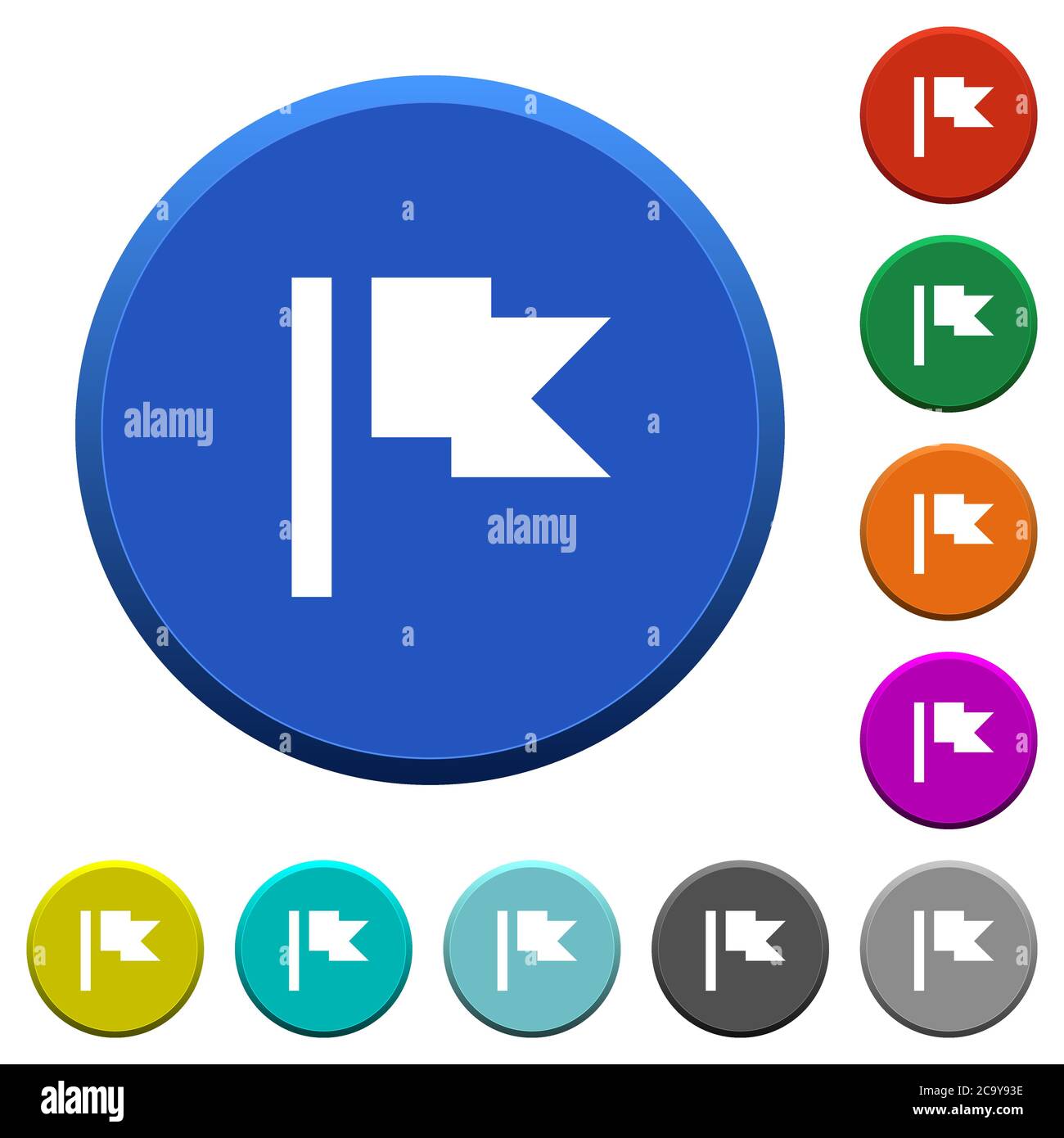 Flag round color beveled buttons with smooth surfaces and flat white icons Stock Vector Image ...