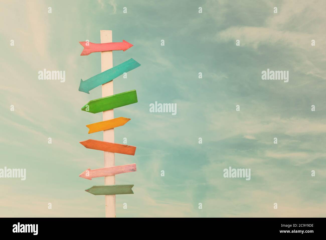 Wooden arrow sign pointing destination hi-res stock photography and ...