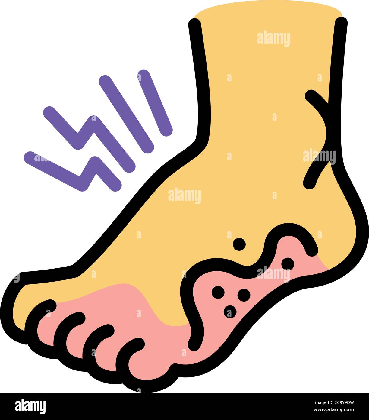 Foot frostbite icon. Outline foot frostbite vector icon for web design ...