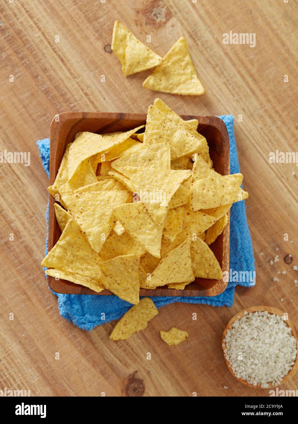 Tortilla chips with salt Stock Photo - Alamy