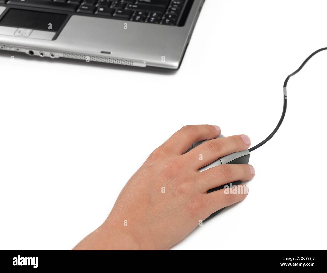 Hand with computer mouse Stock Photo - Alamy