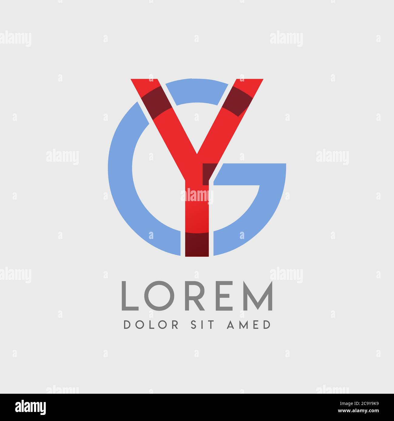 YG logo letters with blue and red gradation Stock Vector Image & Art ...