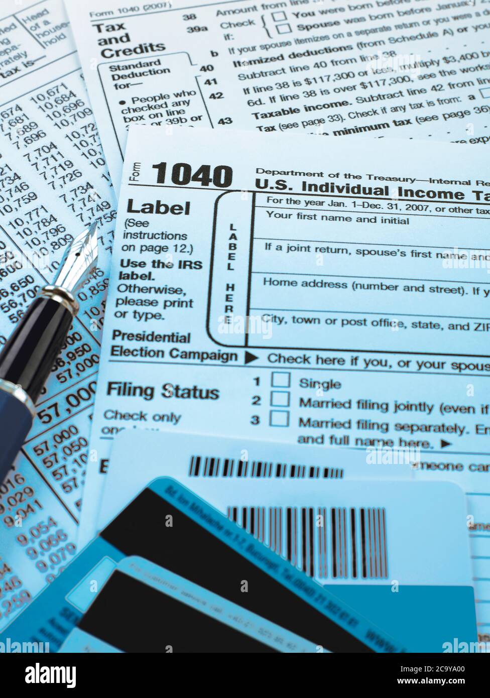 Tax form and credit card hi-res stock photography and images - Alamy