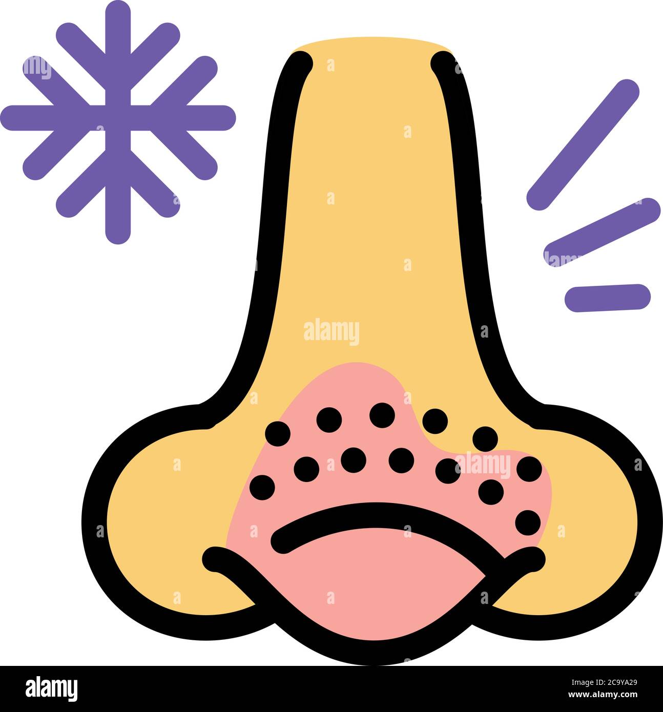 Nose frostbite icon. Outline nose frostbite vector icon for web design ...