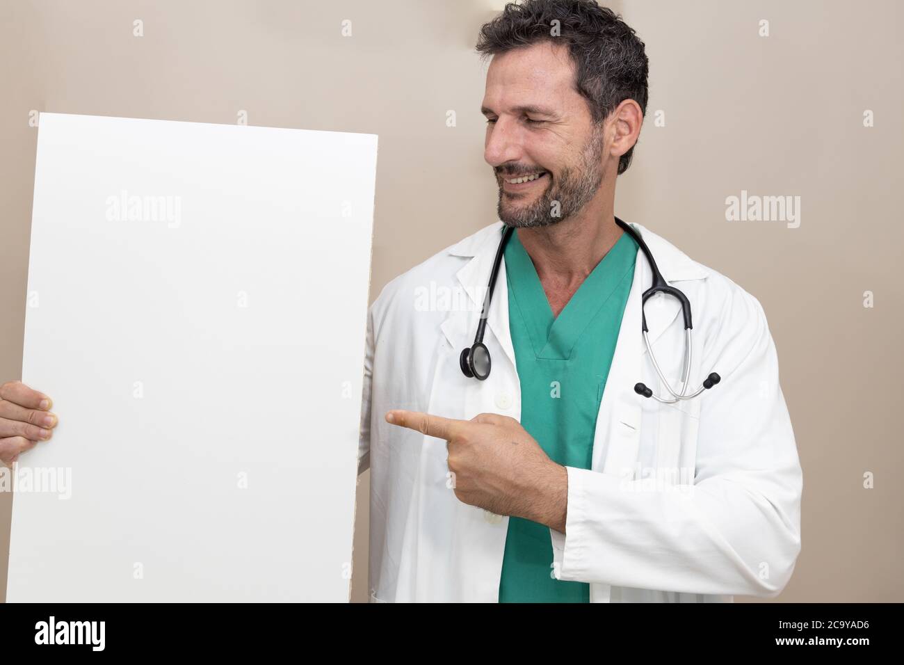 doctor with billboard Stock Photo - Alamy