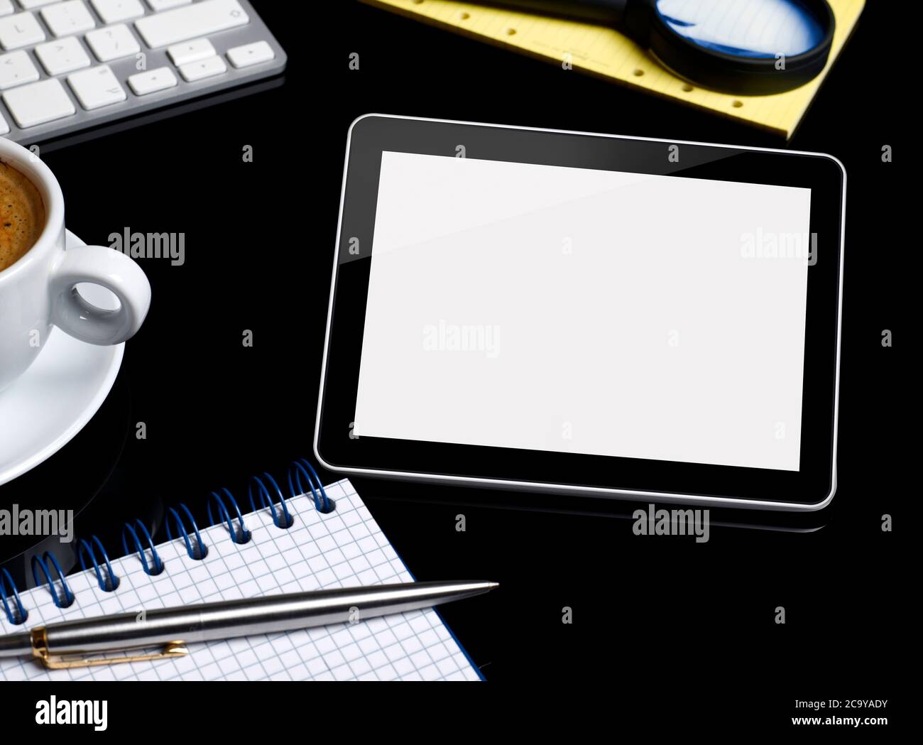 Office table tablet blank hi-res stock photography and images - Alamy
