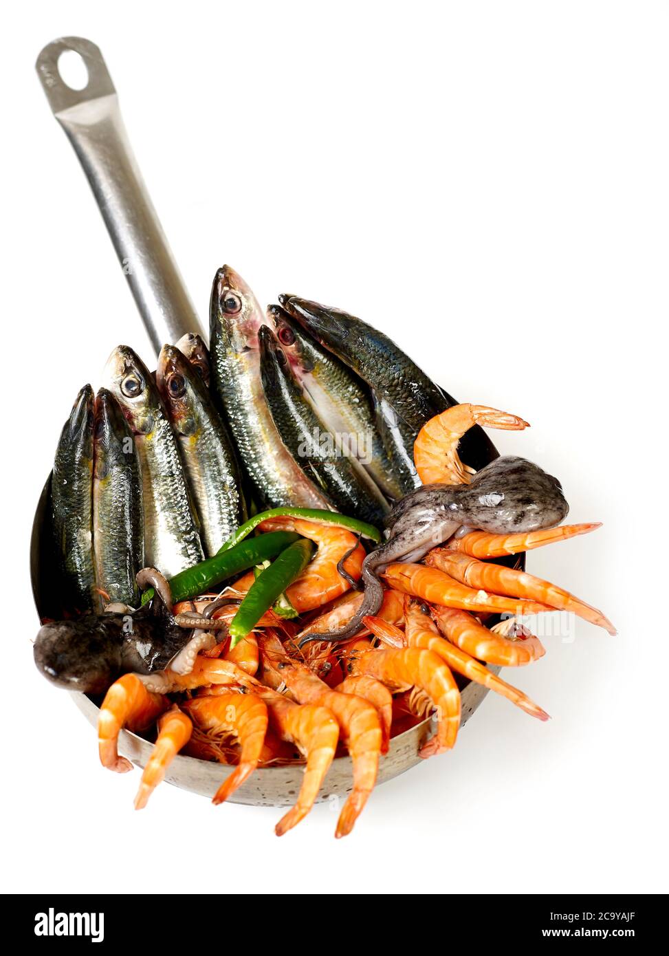 Fish pan isolated on white Stock Photo - Alamy