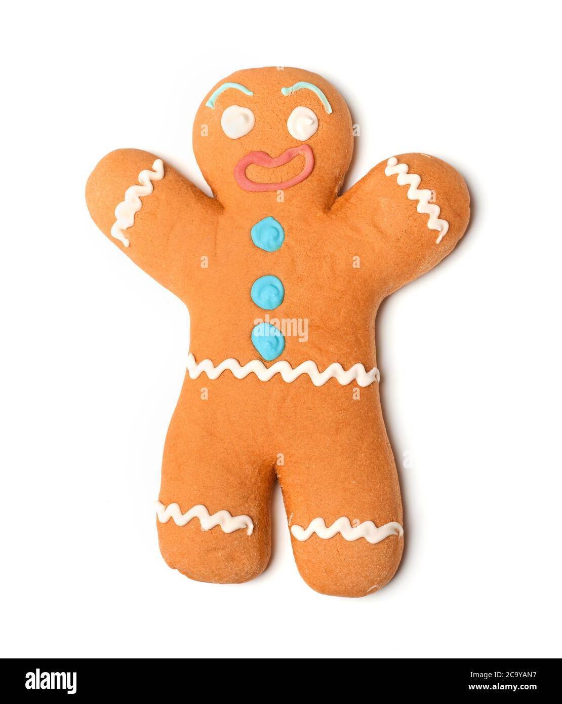 Gingerbread man isolated on white Stock Photo - Alamy