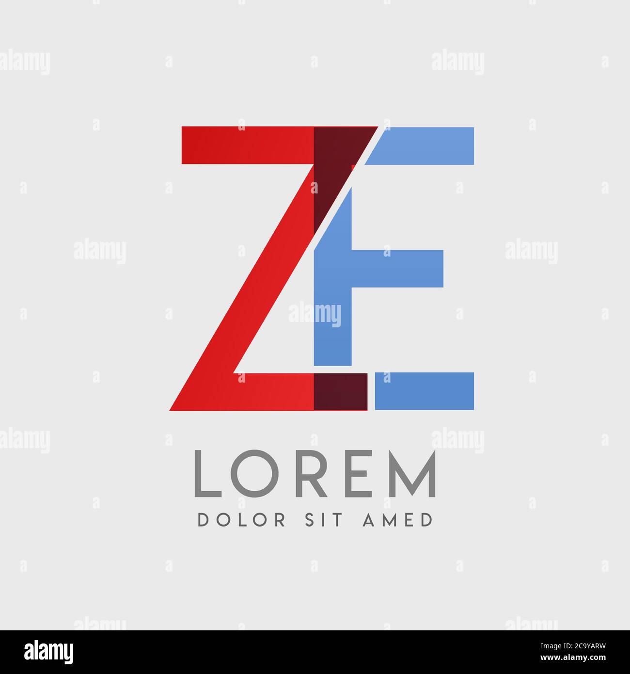 ZE logo letters with blue and red gradation Stock Vector Image & Art ...