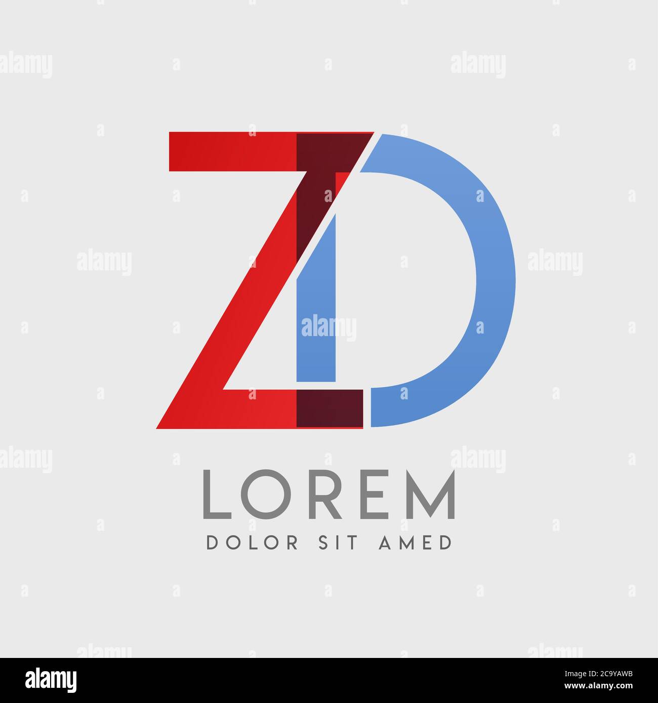 ZD logo letters with blue and red gradation Stock Vector Image & Art ...