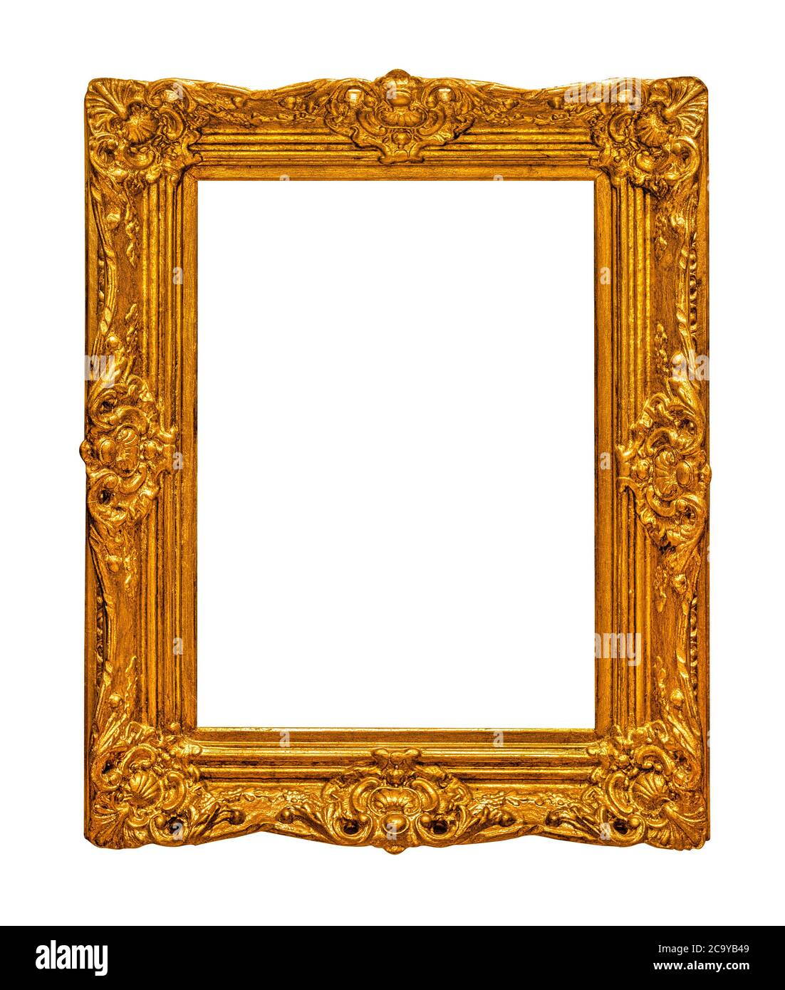 Golden picture frame isolated Stock Photo - Alamy