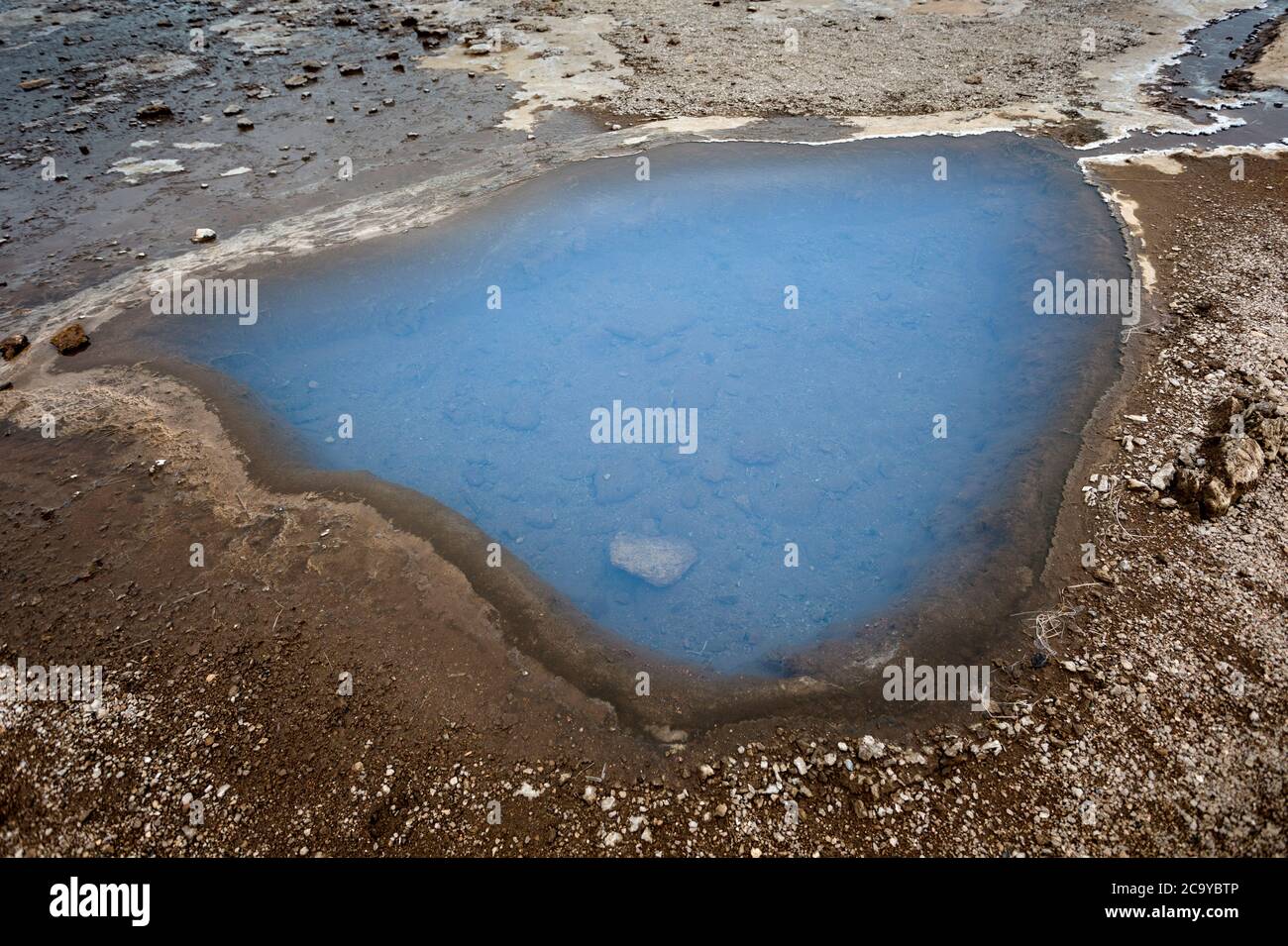 Aerial shot of a natural shallow lake surrounded by muddy grounds Stock ...