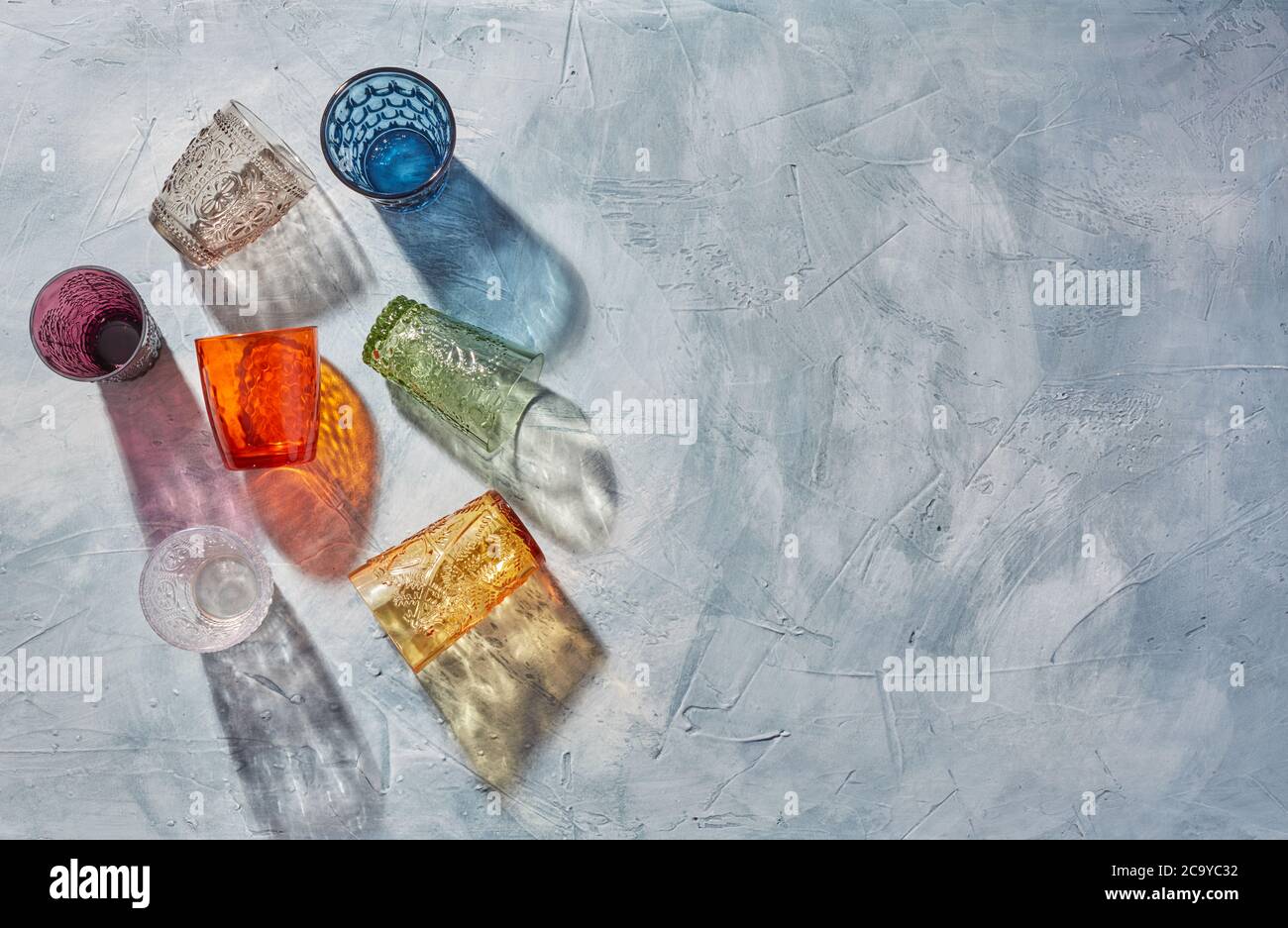 Multi-colored drinking glasses Stock Photo - Alamy