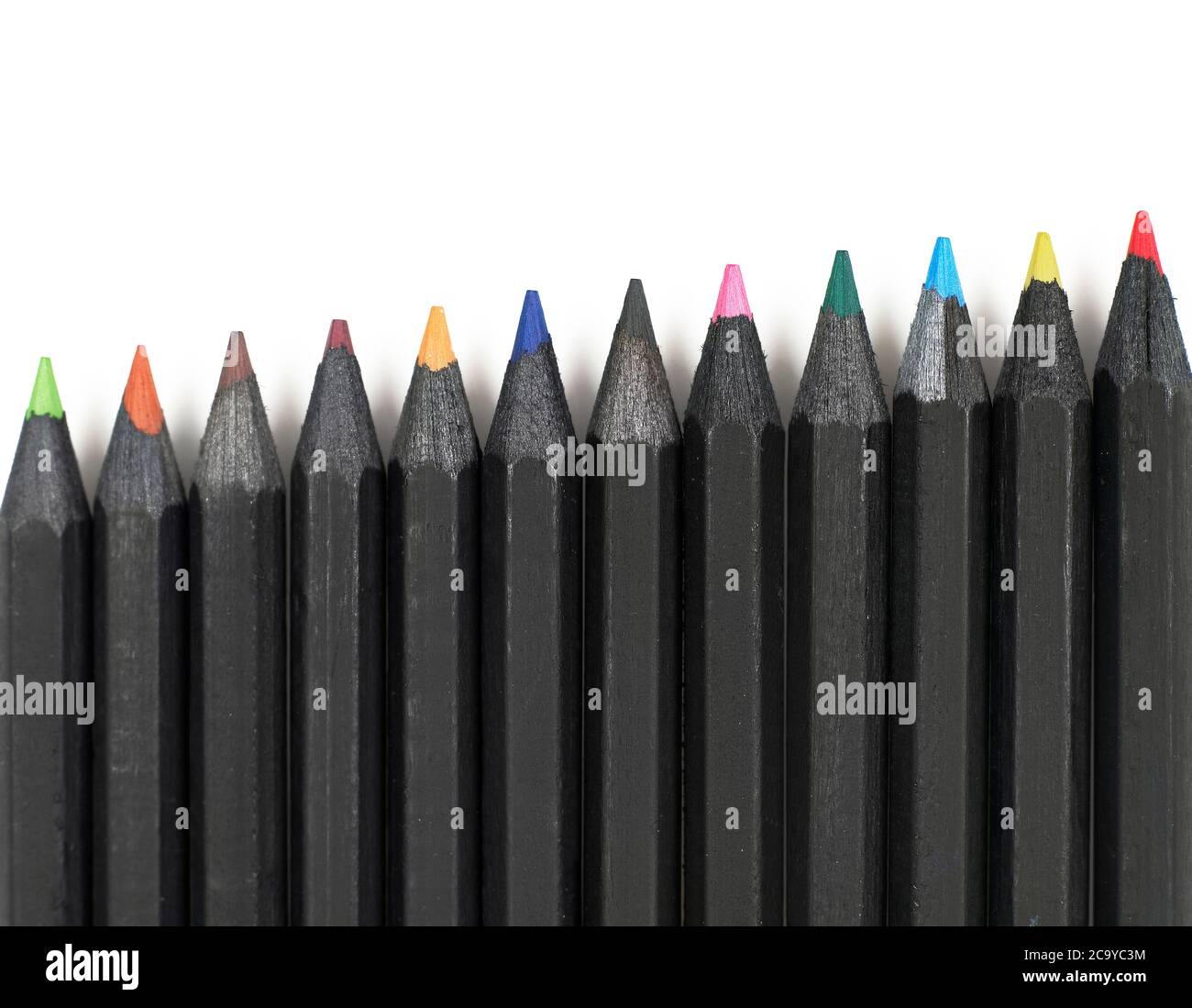 Multi-colored pencils isolated Stock Photo - Alamy