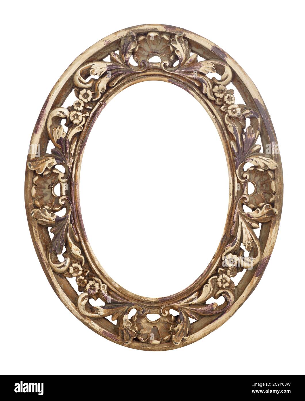 Oval picture frame isolated Stock Photo - Alamy