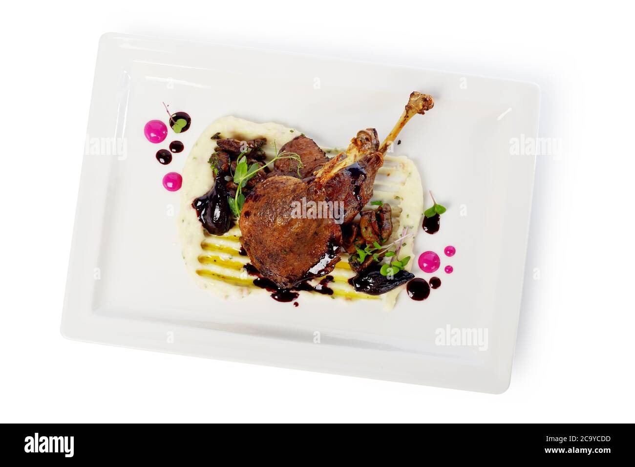 Roasted duck with mashed potatoes Stock Photo - Alamy