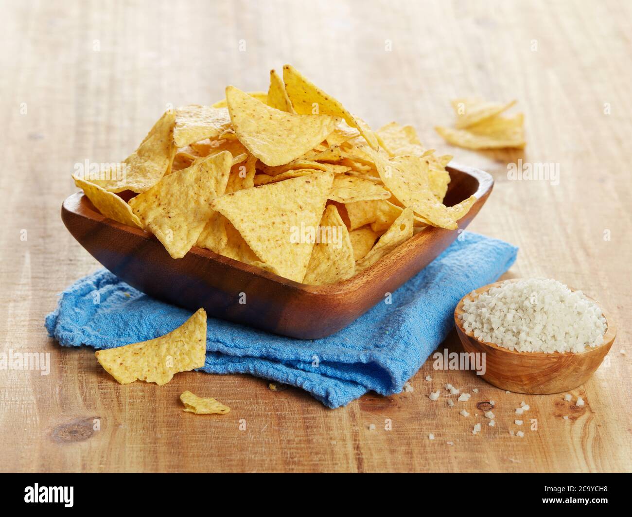 Tortilla chips with salt Stock Photo - Alamy