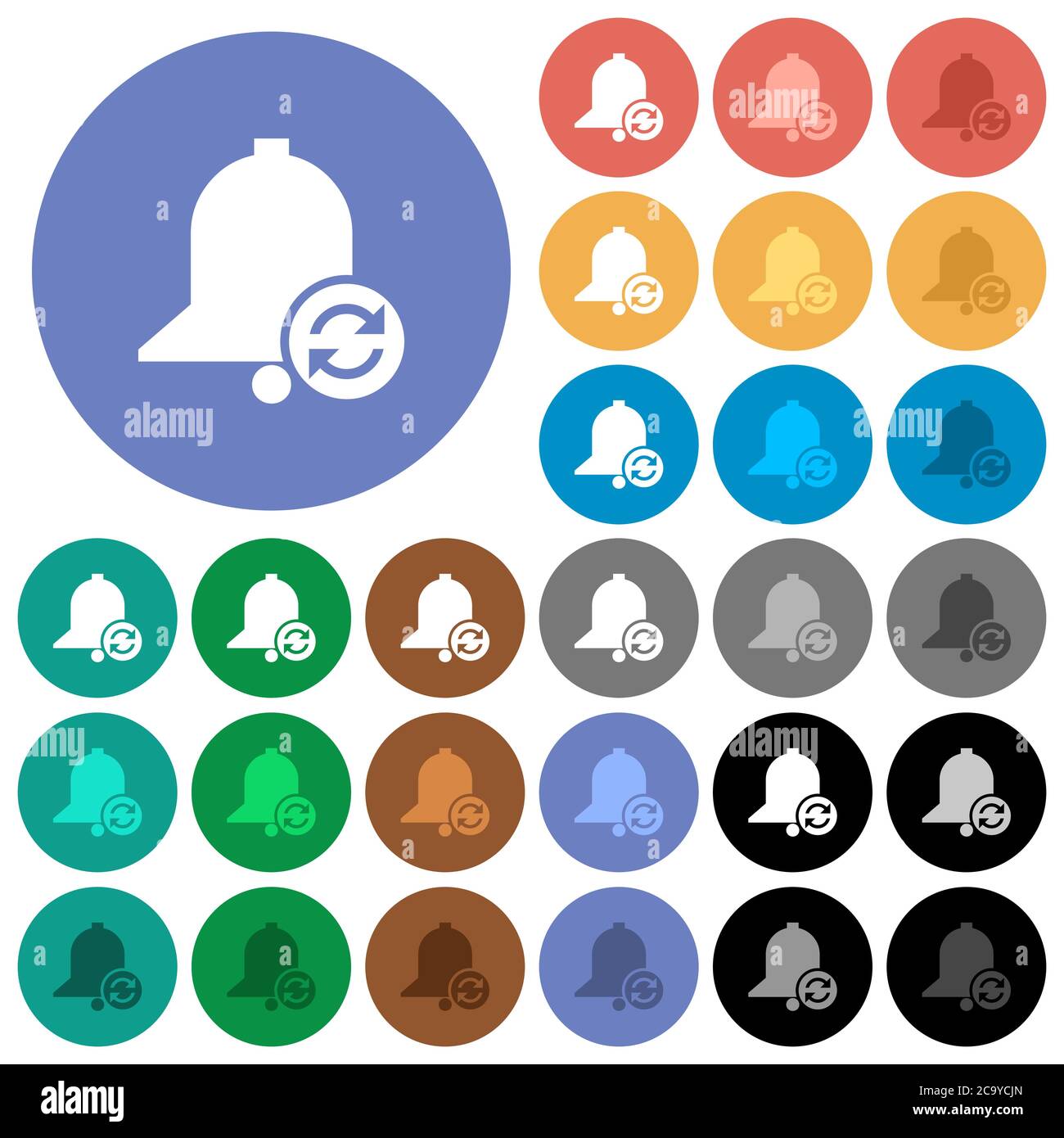 Refresh reminder multi colored flat icons on round backgrounds ...