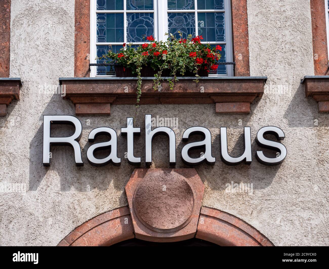 Town hall sign balcony hi-res stock photography and images - Alamy