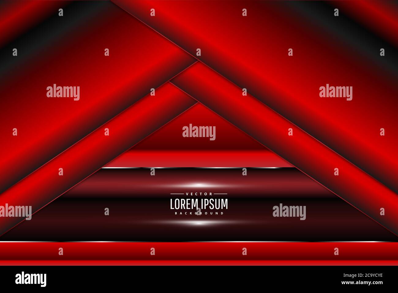 Metallic background.Red and silver with glow light.Metal technology ...