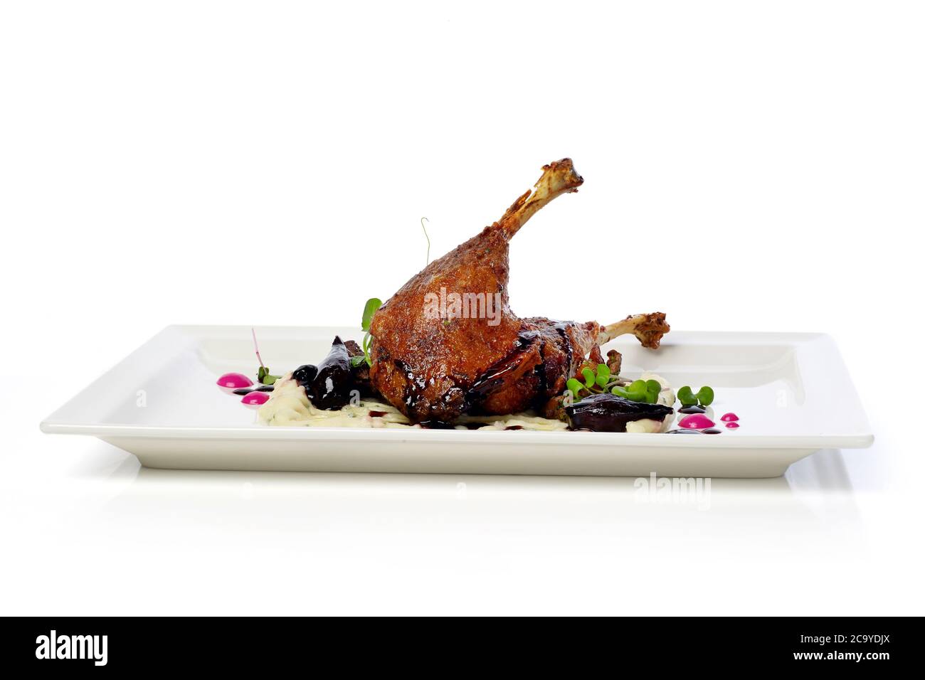 Roasted duck with mashed potatoes Stock Photo - Alamy