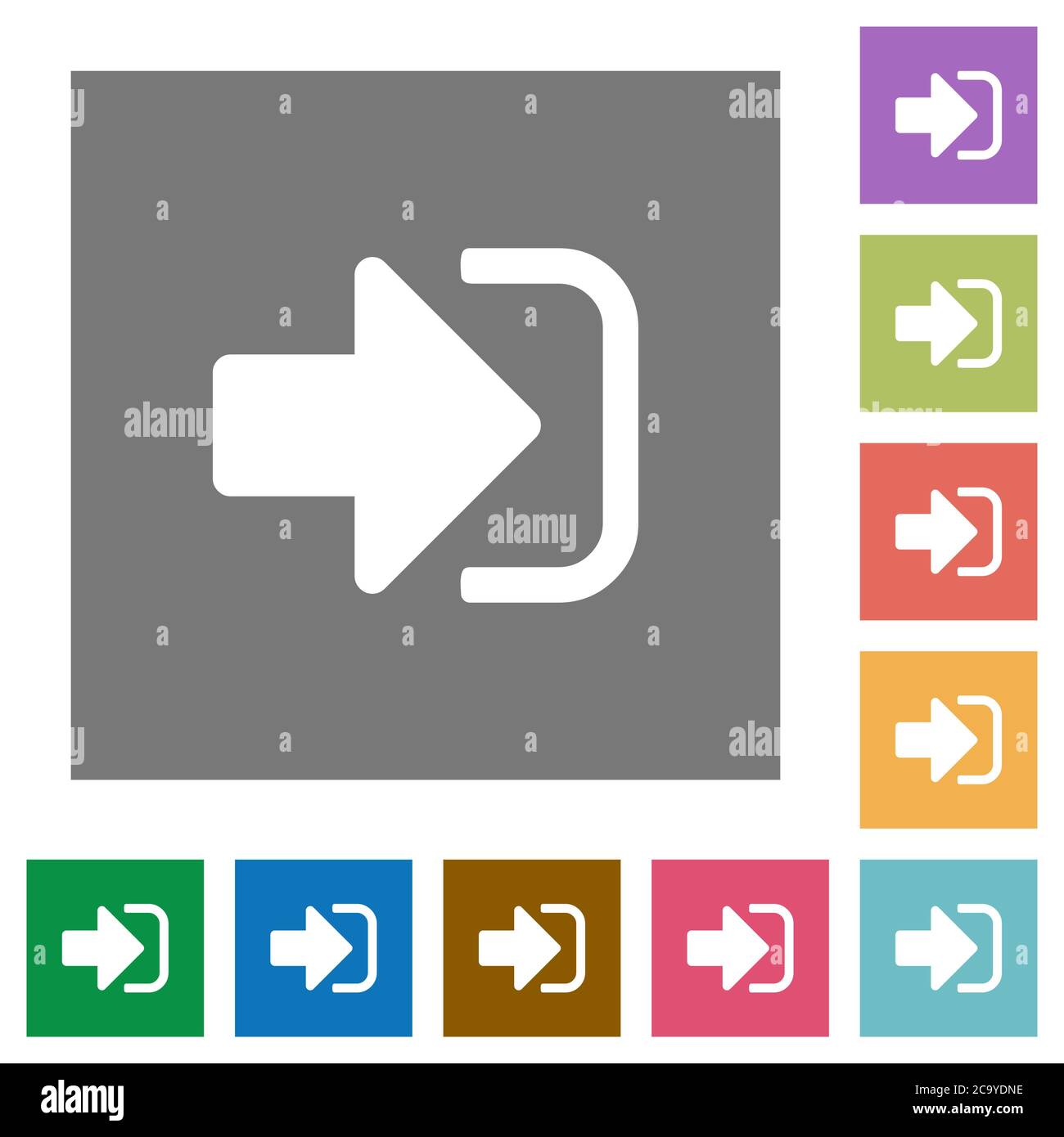 Sign in flat icons on simple color square backgrounds Stock Vector ...