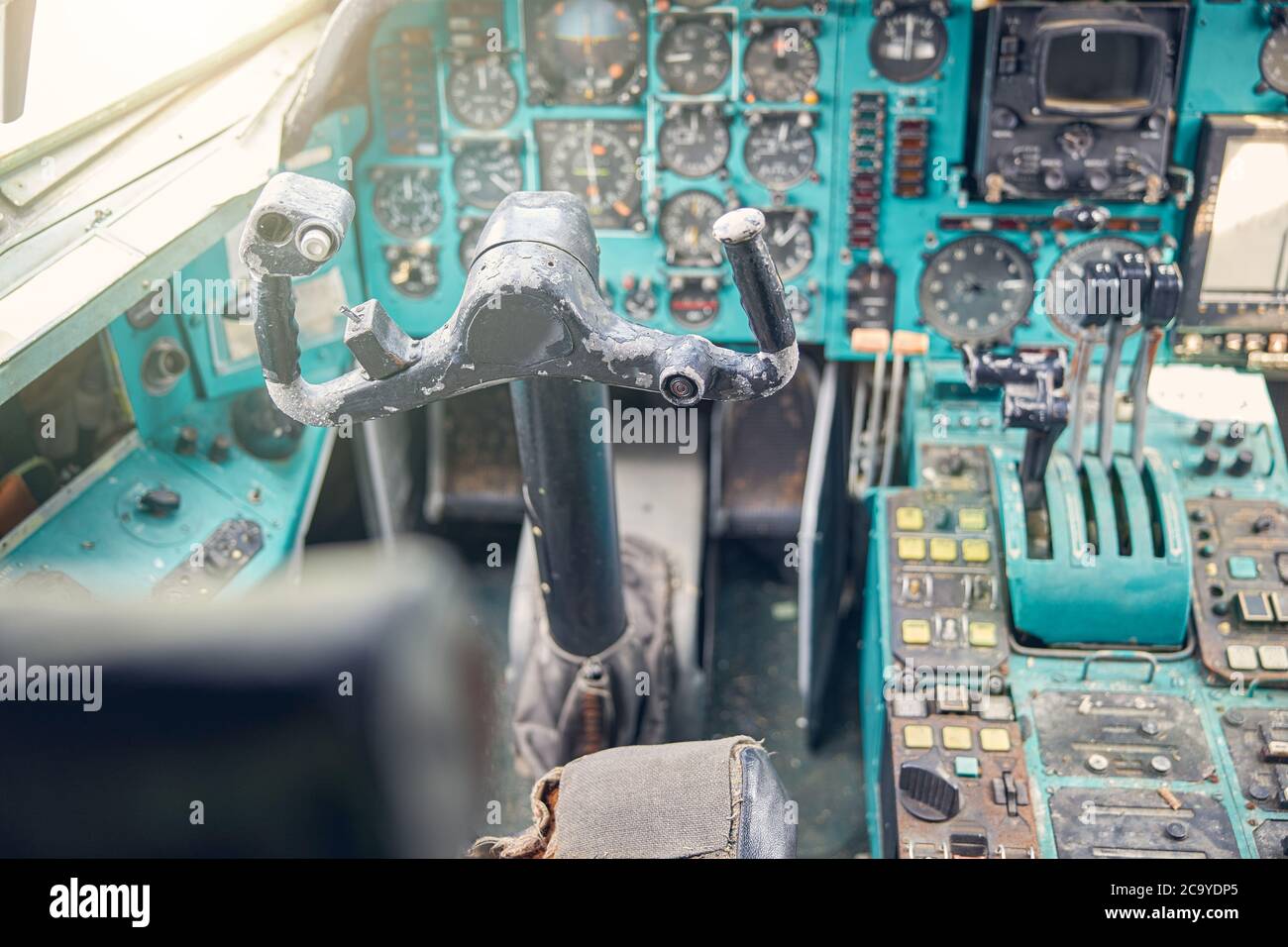 Interior view of the navigator panel inside the cockpit Stock Photo - Alamy