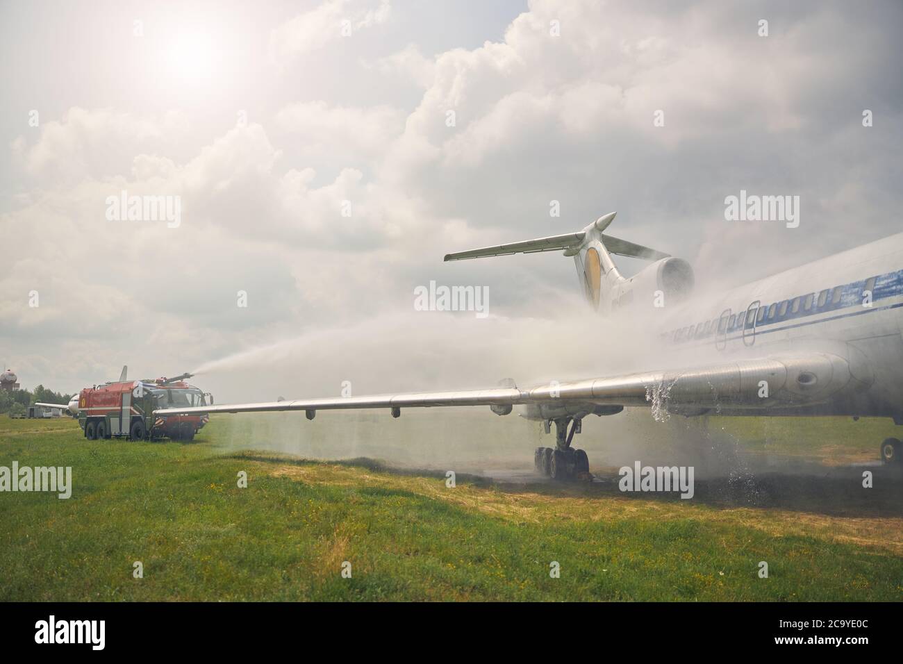 Back part of plane standing in the outdoors Stock Photo - Alamy