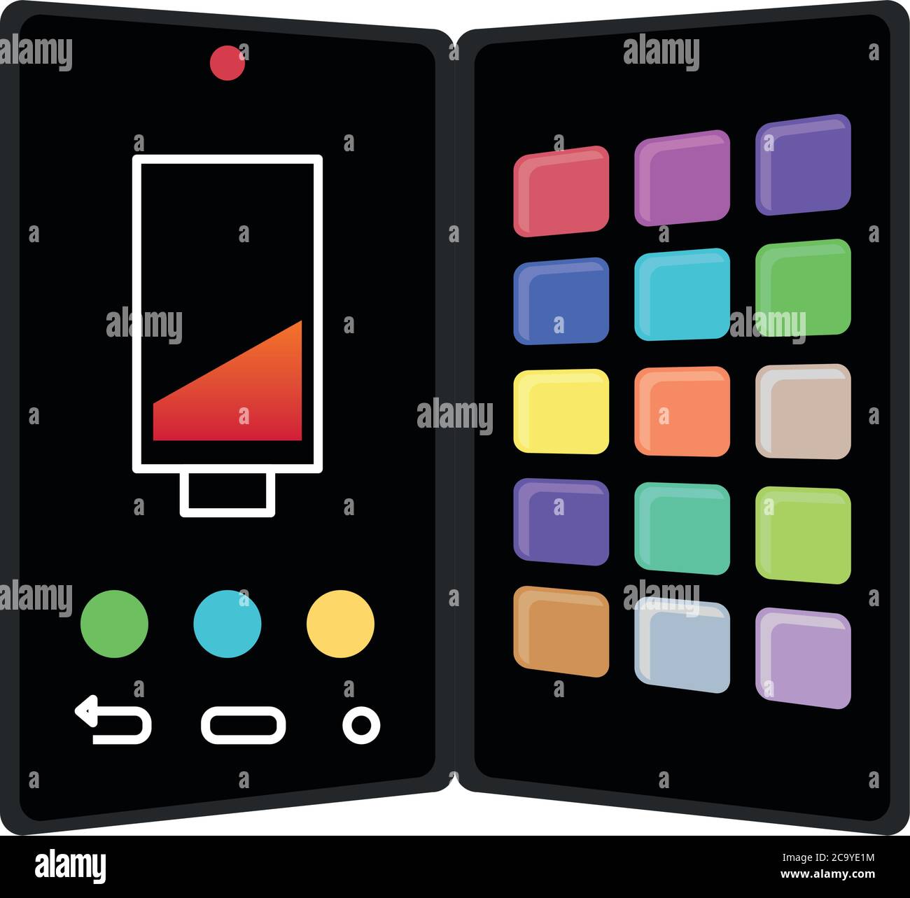 screen of smartphone with applications in white background vector ...