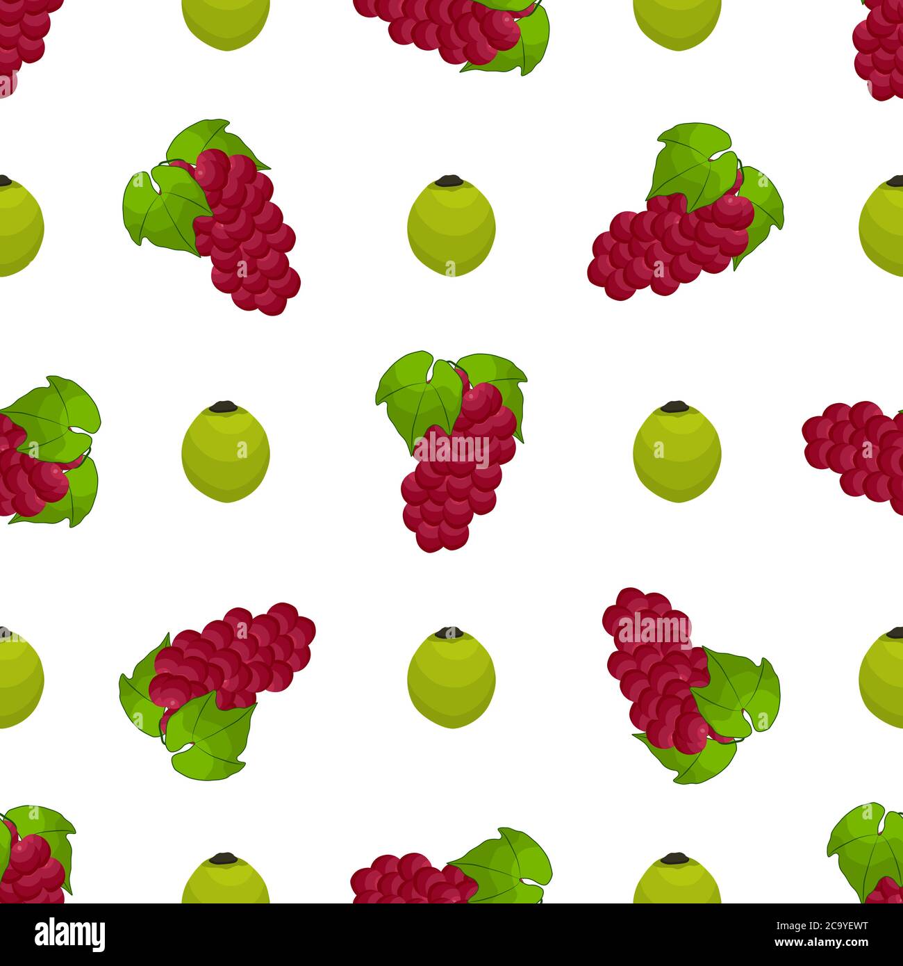 Illustration on theme big colored seamless grape, bright berry pattern ...