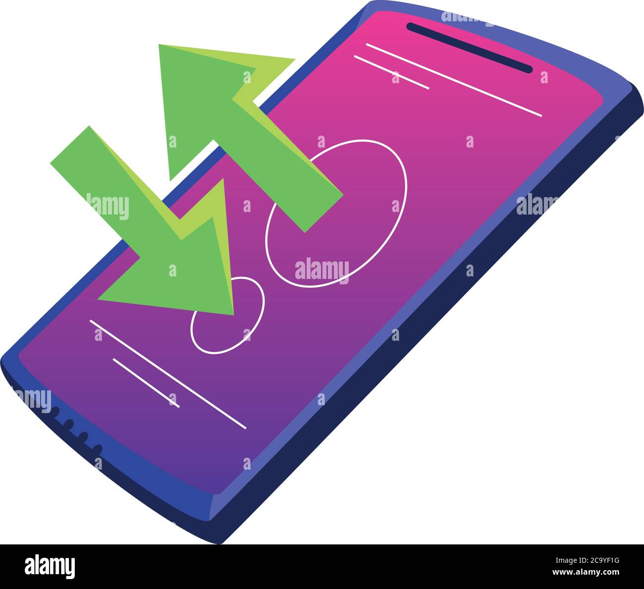 smartphone with information loading symbol vector illustration design ...
