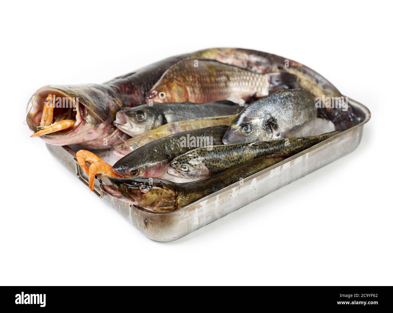 Fish pan isolated on white Stock Photo - Alamy