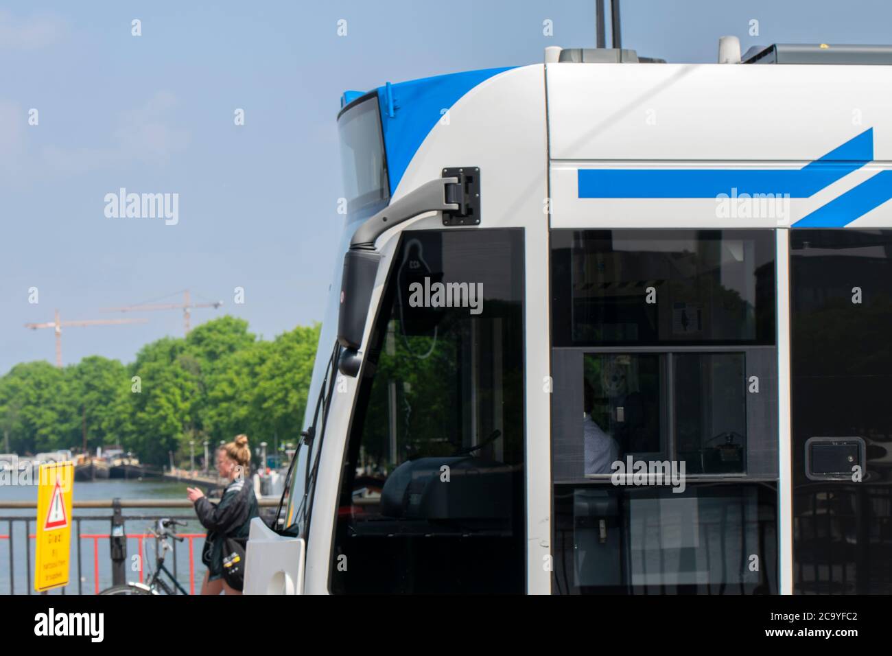 Side View Tram At Amsterdam The Netherlands 12-6-2020 Stock Photo - Alamy