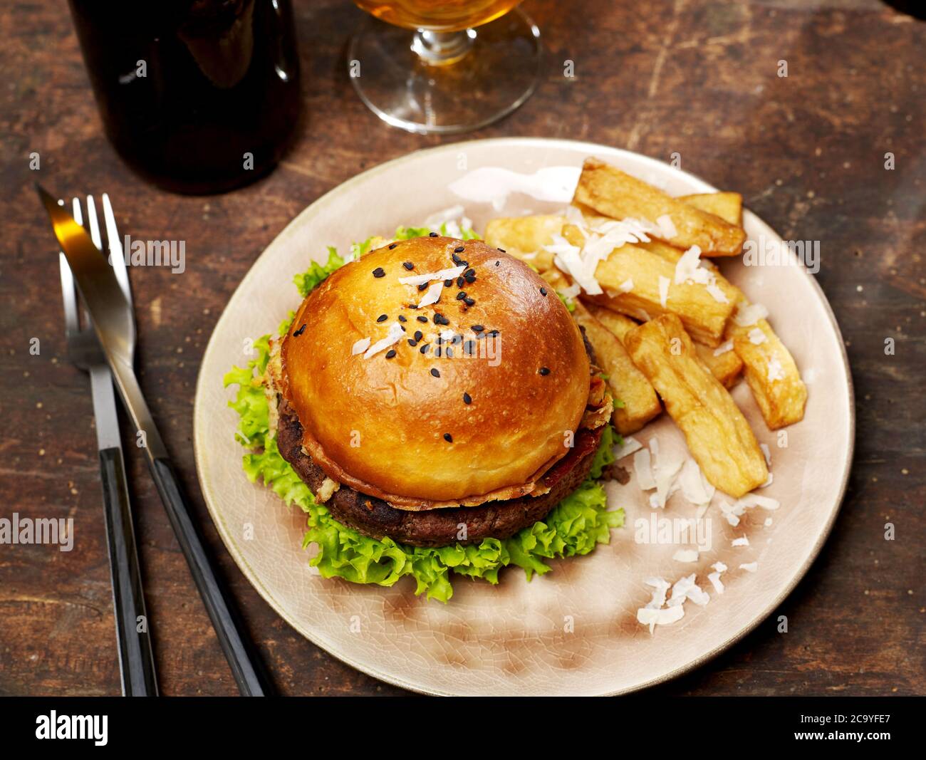 Home made burger Stock Photo - Alamy